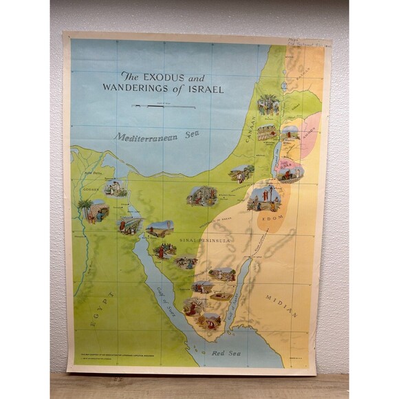 Art | 1966 Exodus Wandering Of Israel Sunday School Map Luterans Aid ...